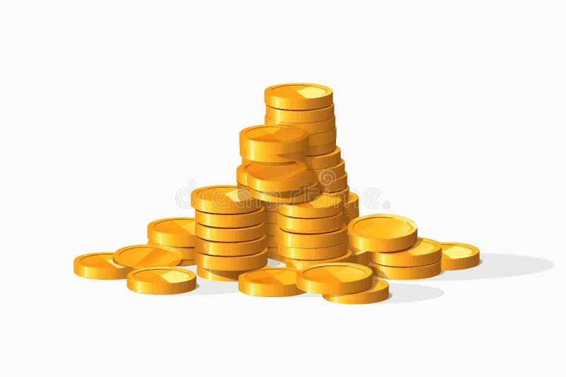 Pile of Coins Isolated Vector Style Illustration Stock Vector ...