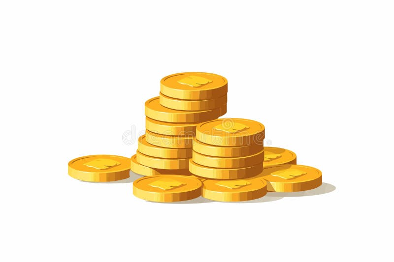 Pile of Coins Isolated Vector Style Illustration Stock Vector ...