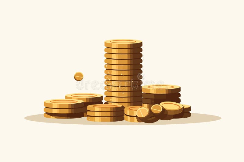 Pile of Coins Isolated Vector Style Illustration Stock Vector ...