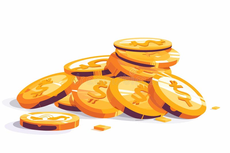 Pile of Coins Isolated Vector Style Stock Vector - Illustration of ...