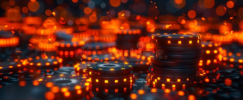 A Pile of Coins with Lights on Them Stock Image - Image of stack, light ...
