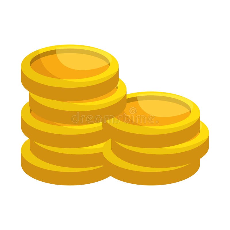 Pile coins money icon stock vector. Illustration of currency - 137450262