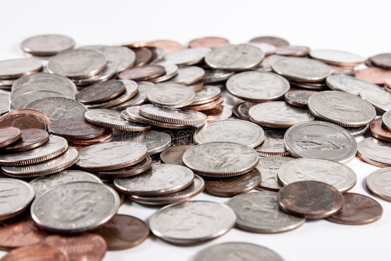 Pile of US Quarters stock image. Image of broke, euro - 19060569