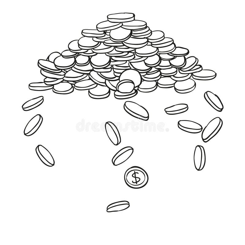Pile of coins stock vector. Illustration of euro, change - 53986087