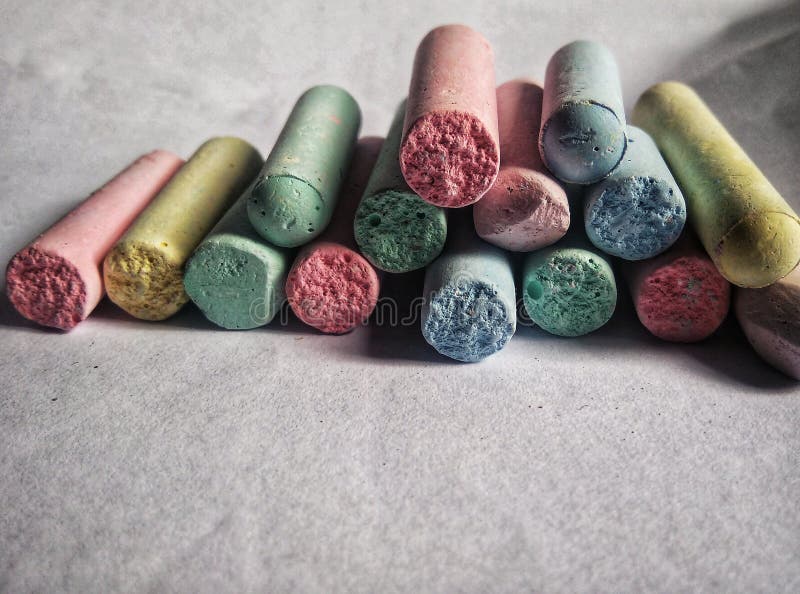 A Pile of Colored Chalk Pieces Stock Image - Image of gemstone, petal ...