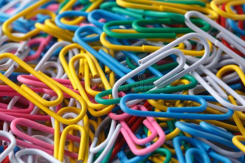 Pile of Colored Office Paper Clips Stock Image - Image of equipment ...