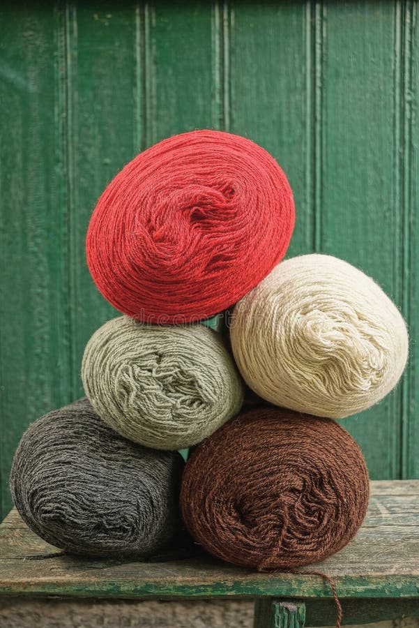 A Pile of Colored Skeins of Woolen Threads Stock Image - Image of ...