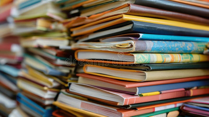 Pile of Colorful, Assorted Stacked Books Stock Illustration ...