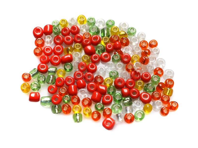 Pile of Colorful Beads on White Background Stock Image - Image of ...