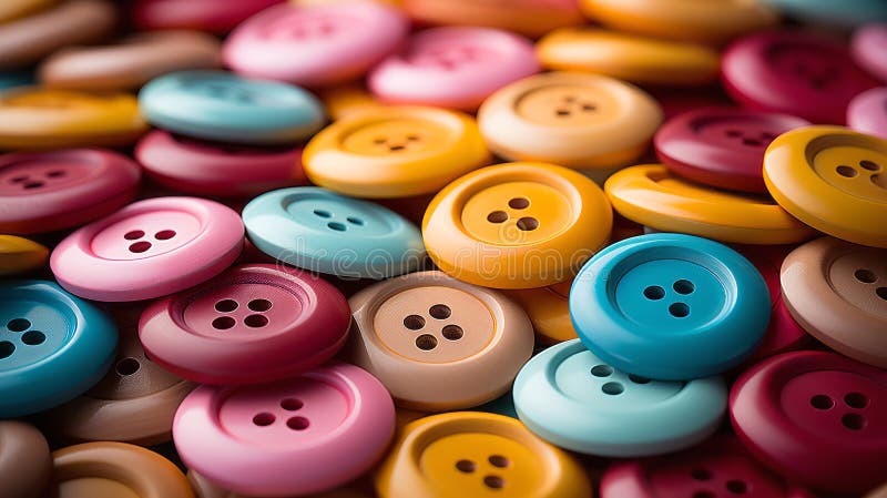 A Pile of Colorful Buttons. Generative AI. Stock Illustration ...