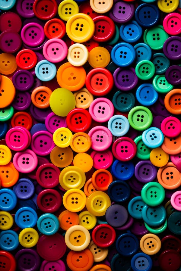Pile of Colorful Buttons Sitting on Top of Table. Generative AI Stock ...