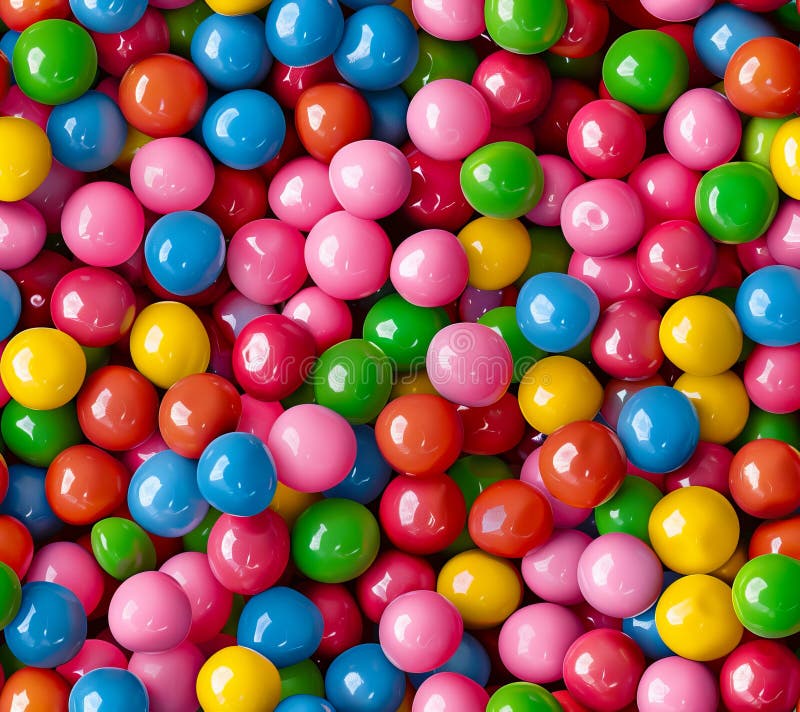 A Pile of Colorful Candy Balls Stock Photo - Image of generated, colors ...
