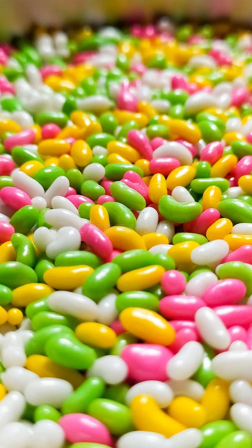 Pile of Colorful Candy Beans Stock Photo - Image of multicolored, sweet ...