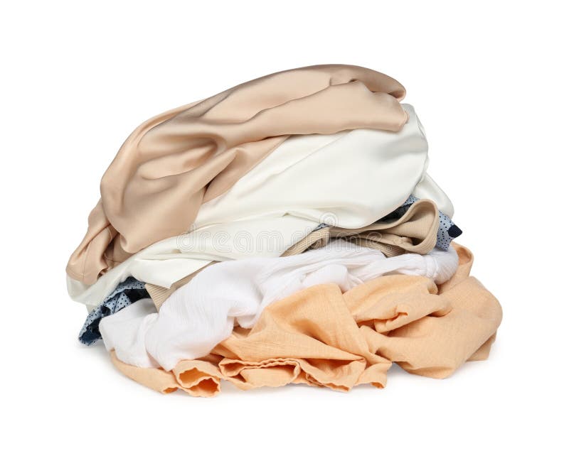 Pile of Colorful Clothes Isolated on White Stock Photo - Image of fresh ...