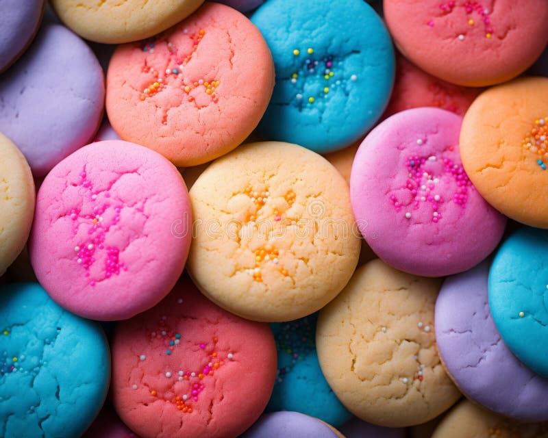 A Pile of Colorful Cookies with Sprinkles on Top Stock Illustration ...