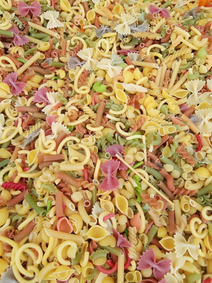 Pile of Colorful Different Types of Macaroni Stock Photo - Image of ...