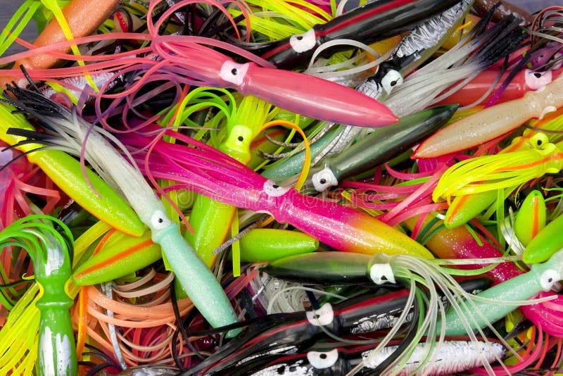 Pile of Colorful Fishing Lures Stock Image - Image of hooks, lures ...