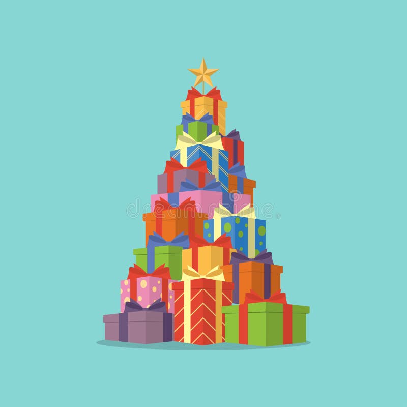 Stack Gift Tree Shape Stock Illustrations – 432 Stack Gift Tree Shape ...