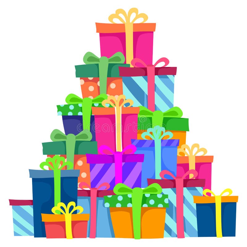 Pile of various gifts stock vector. Illustration of draw - 7171304