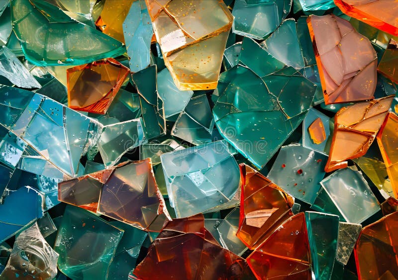 A Pile of Colorful Glass Pieces Stock Photo - Image of stone, generated ...