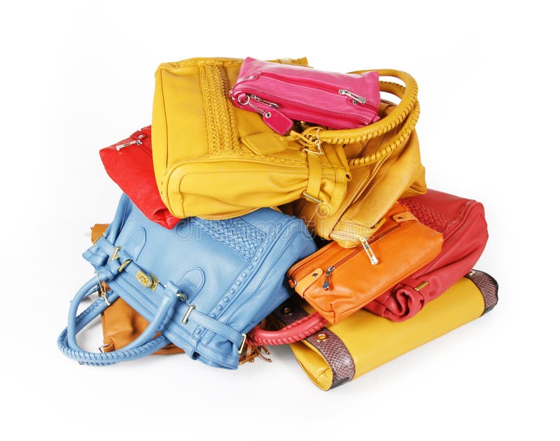 Pile of colorful handbags stock photo. Image of lady - 23694028