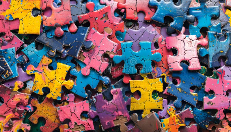 A Pile of Colorful Jigsaw Puzzle Pieces Stock Photo - Image of puzzle ...