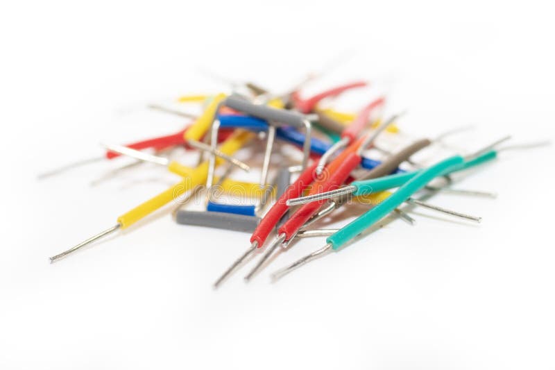 Pile of Colorful Jumper Wire.isolated Stock Image - Image of connector ...