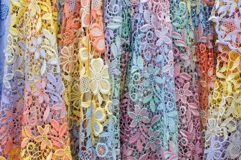 Colorful Lace Fabric stock image. Image of lace, background - 13166215