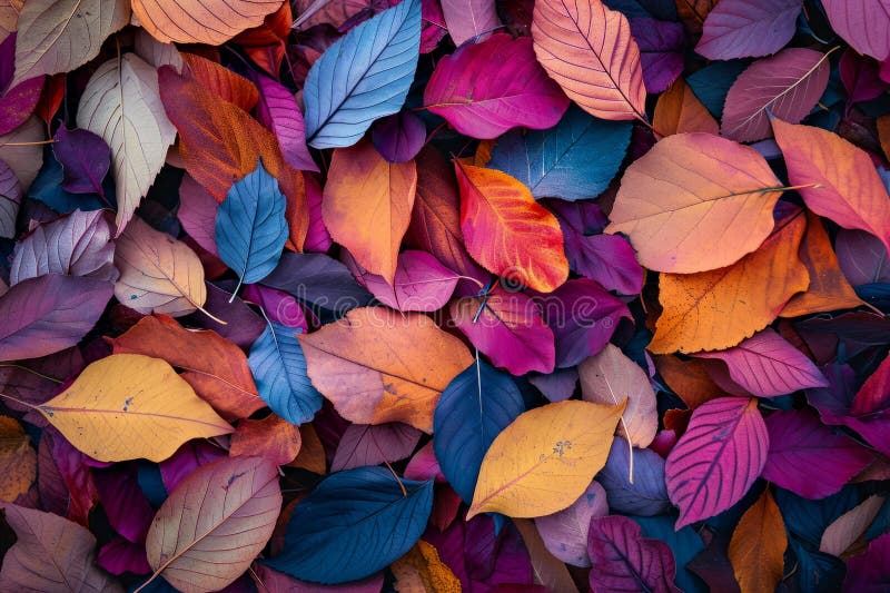 Pile of Colorful Leaves. Background of Colored Leaves Stock Photo ...
