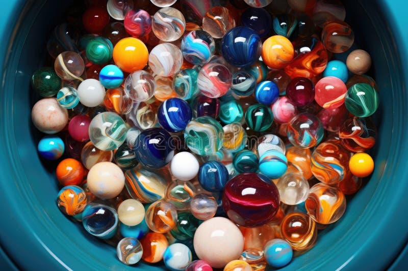 A Pile of Colorful Marbles Swirling Inside a Washing Machine Stock ...