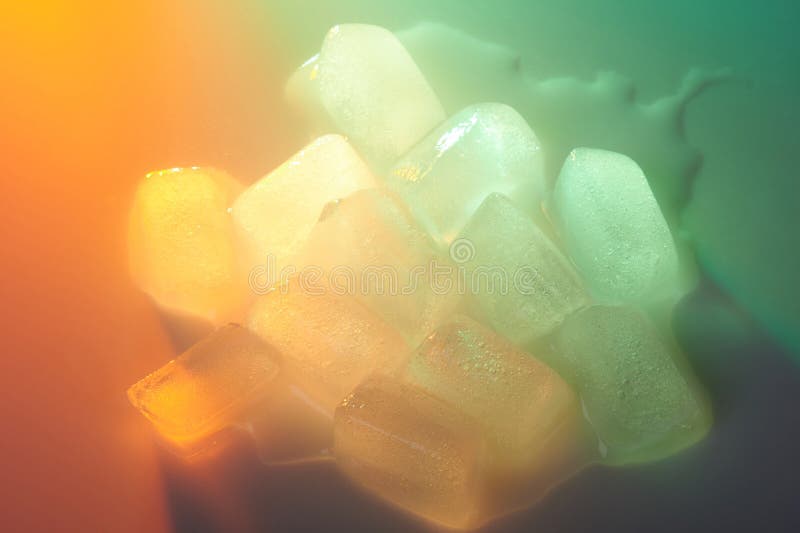Pile of Colorful Melting Ice Stock Image - Image of orange, drops ...