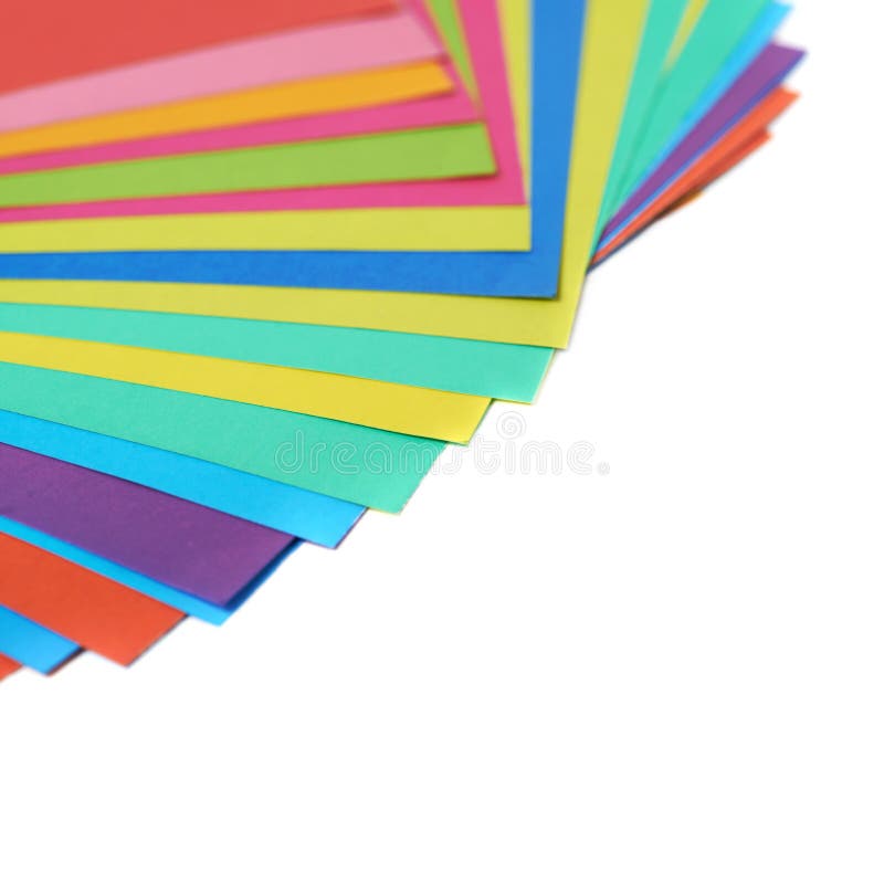 Pile of Colorful Paper Sheets Stock Photo - Image of design, material ...