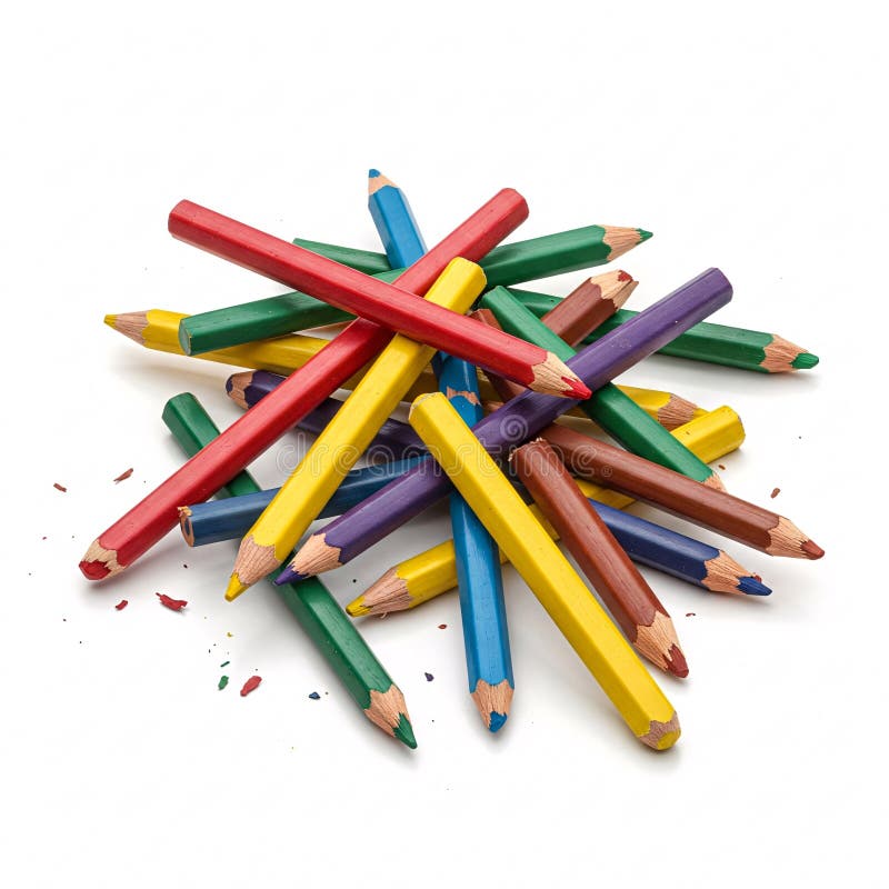 Pile of Colorful Pencils with Sharpened Tips, Creating a Vibrant and ...