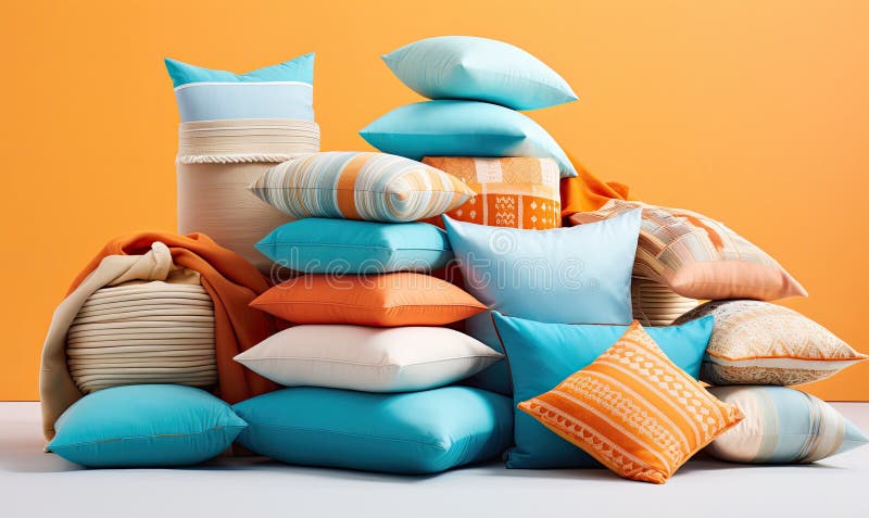 Photo of a Vibrant Stack of Pillows in Various Colors and Patterns ...