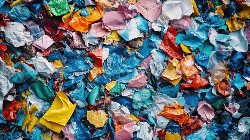 A Pile of Colorful Plastic Bags Stacked on Top of Each Other Stock ...