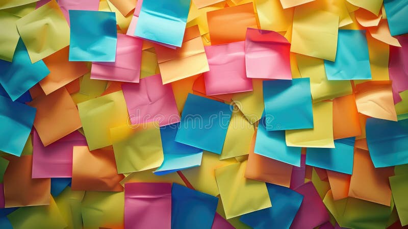 A Pile of Colorful Post-it Notes. Perfect for Office or School Related ...