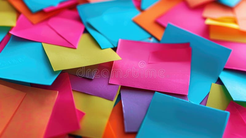 A Pile of Colorful Post it Notes, Perfect for Office or School Use ...