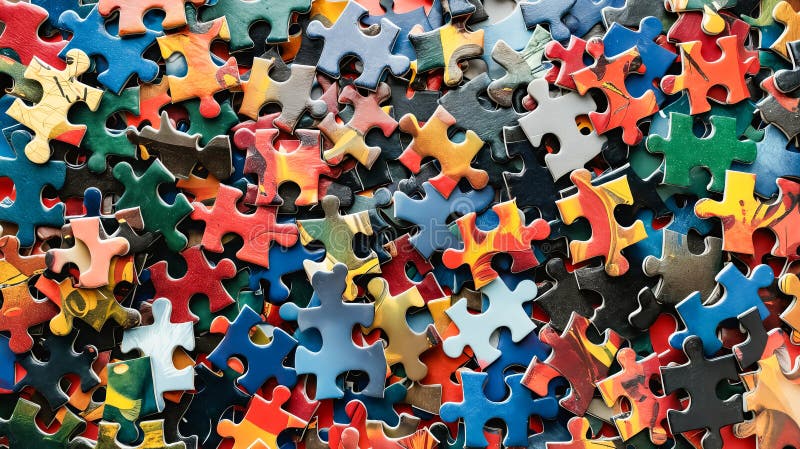 Pile of Colorful Puzzle Pieces. Generative AI Stock Photo - Image of ...