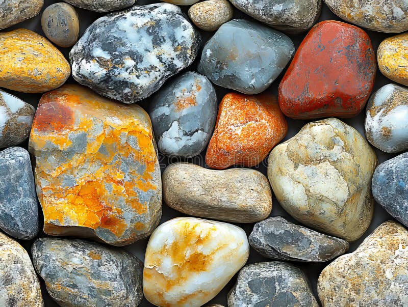 A Pile of Colorful Rocks with Different Colors of Rocks Stock Image ...
