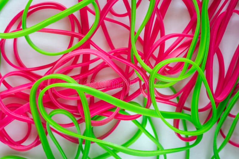 Pile of Colorful Small Rubber Bands Isolated on a White Back Ground ...