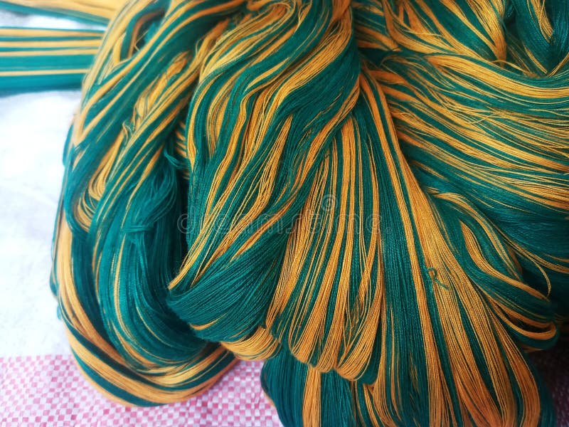Pile of Colorful Threads during Thrle Process of Making Traditional ...
