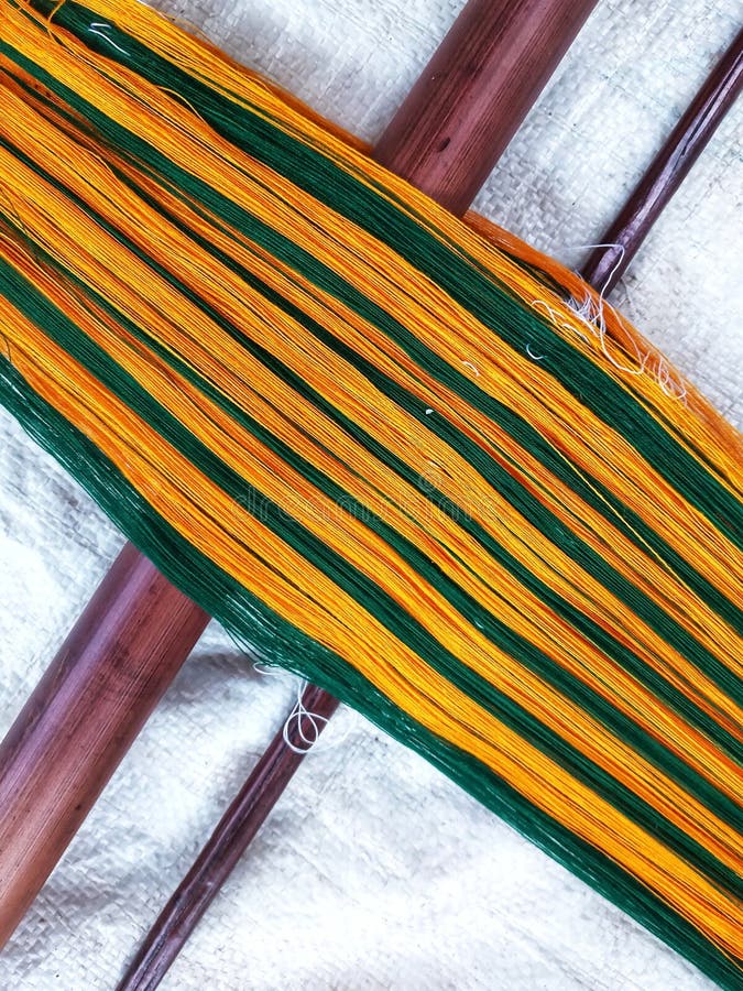 Pile of Colorful Threads Used for Making Traditional Indonesian Sarong ...