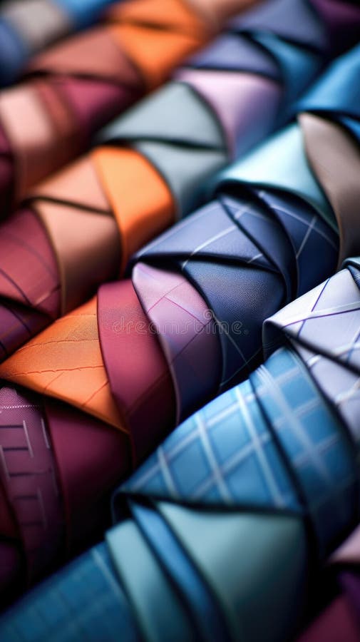A Pile of Colorful Ties Arranged in a Row, AI Stock Illustration ...
