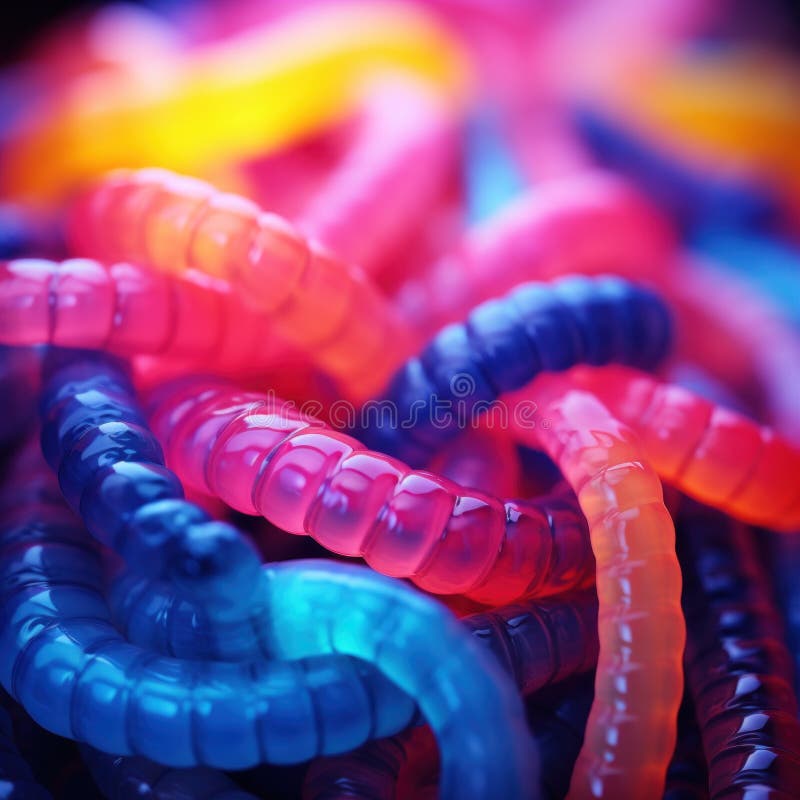 A Pile of Colorful Worms, AI Stock Illustration - Illustration of ...