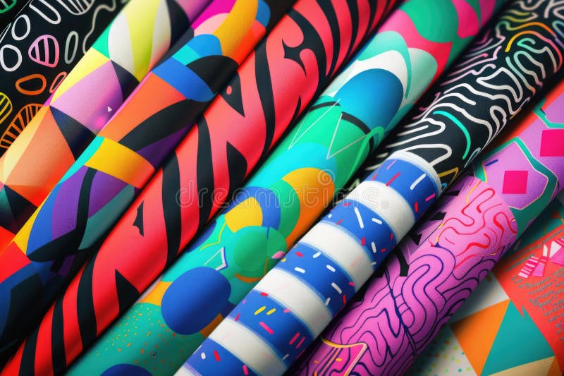 A Pile of Colorful Wrapping Paper Ready for Use. Perfect for Gift ...
