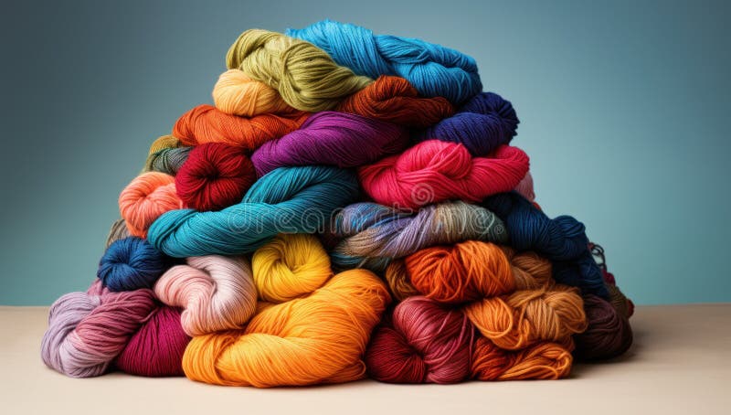 A pile of colorful yarn stock illustration. Illustration of craft ...