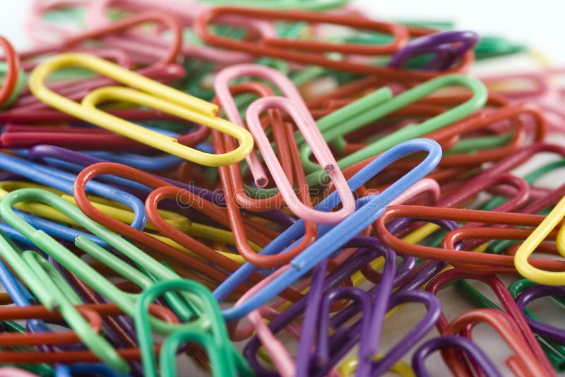 Pile of Coloured Paperclips Stock Photo - Image of wire, orange: 521794