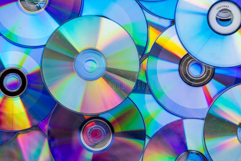 Pile of Compact Discs. Retro Technology Stock Image - Image of pile ...