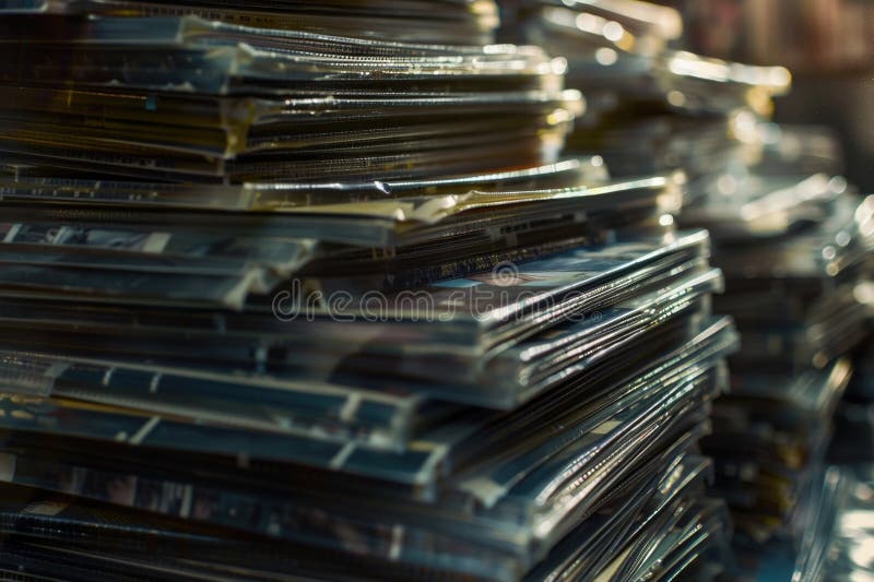 A Pile of Compact Discs Stacked on Top of Each Other Stock Image ...