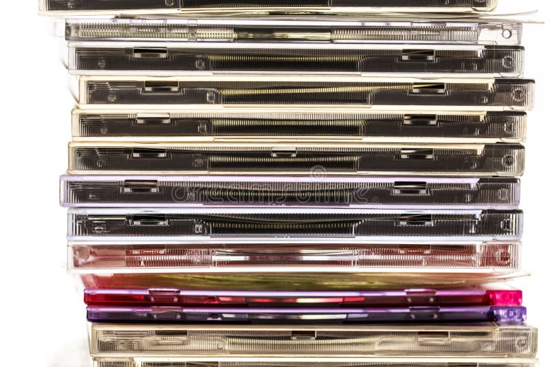 Pile of Old Compact Disc Box Cd or Dvd on White Background Isolated ...